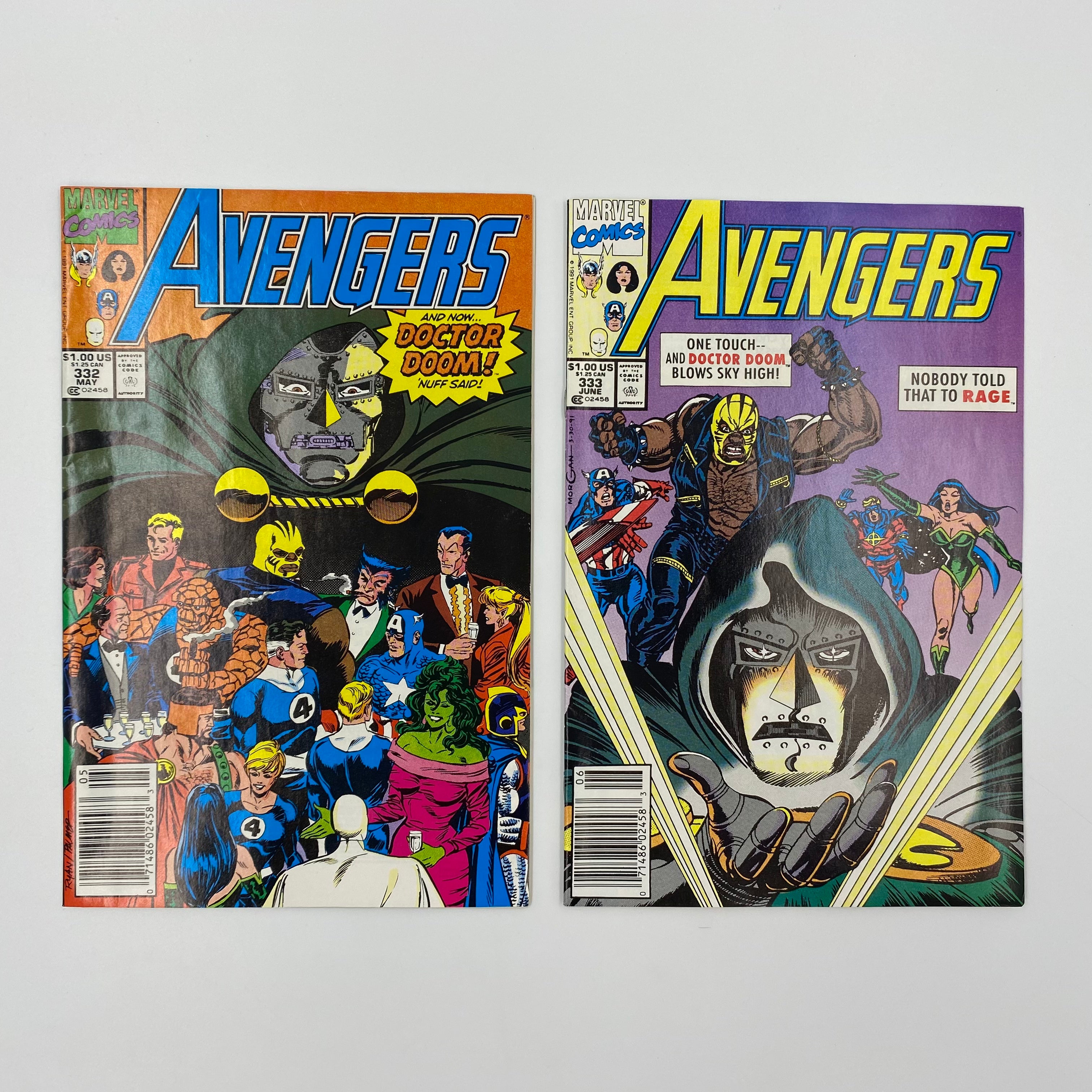 Avengers #332 & #333 "and now...DOCTOR DOOM! 'nuff said!" (1991) Marve ...