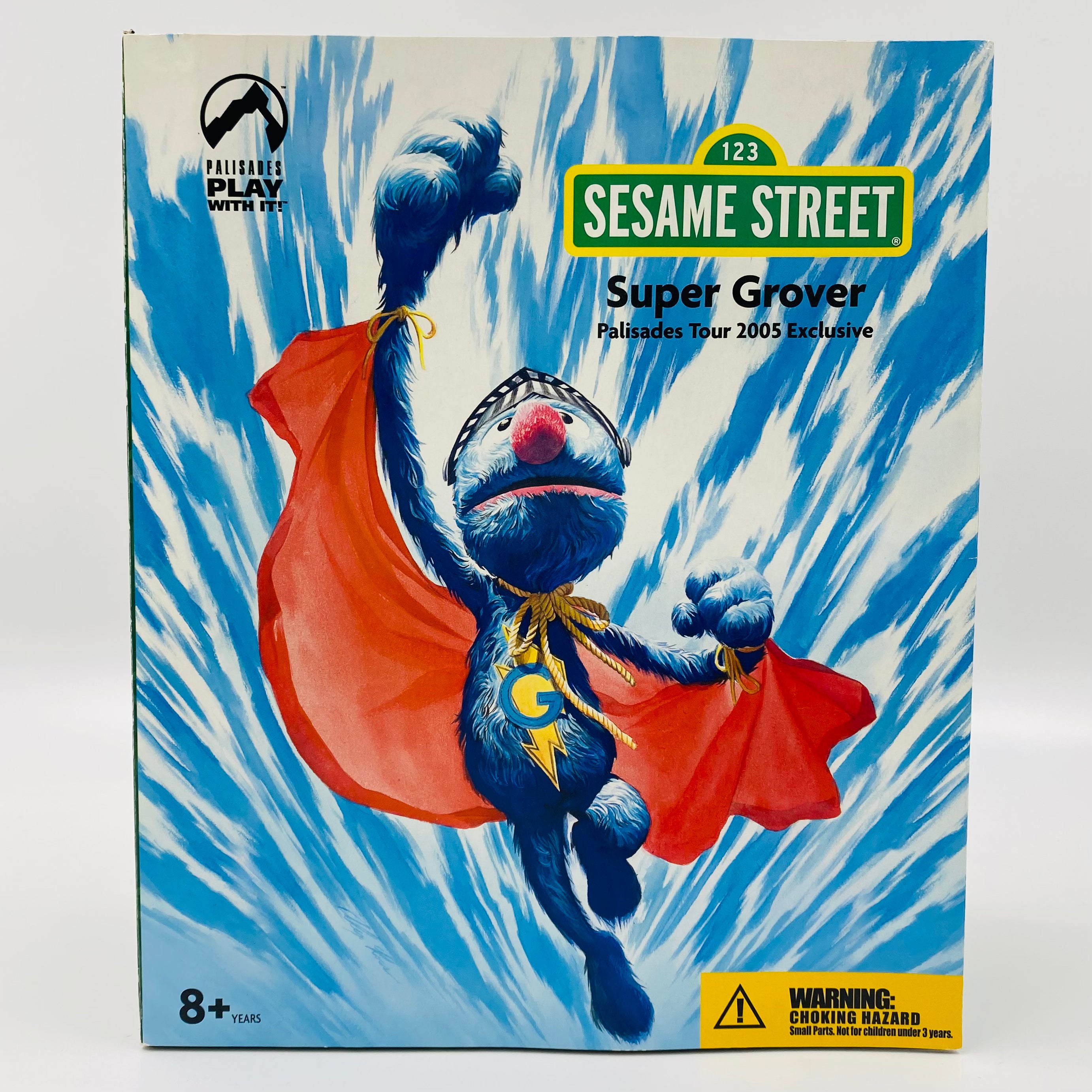 Sesame Street Super Grover boxed 6” action figure (2005) Palisades ...